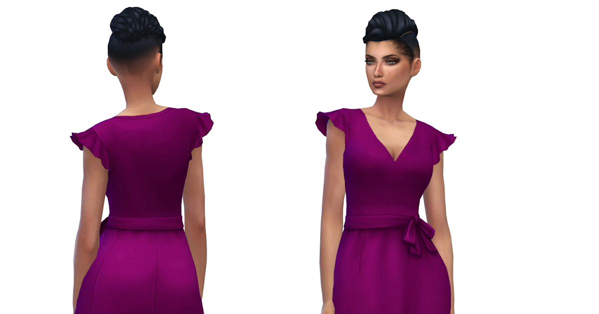 NyGirl Sims 4: Ruffle Sleeve Smock Dress