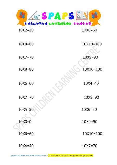 Download 10 Times Table Quiz Printable PDF Worksheets - Practice 10 ...