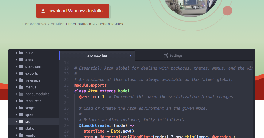 Free download ATOM text editor - Hakko Blog's