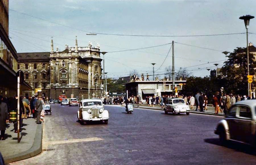 transpress nz: cars in Munich, Germany, 1960