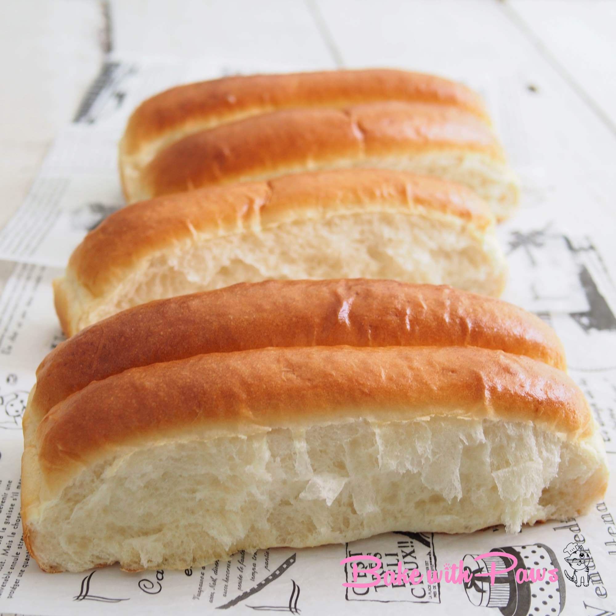 Japanese Soft White Buns - BAKE WITH PAWS