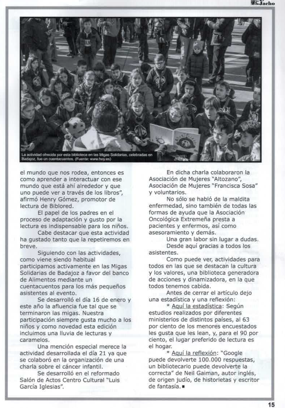 LA BIBLIOTECA MUNICIPAL DE BARCARROTA: JACHO