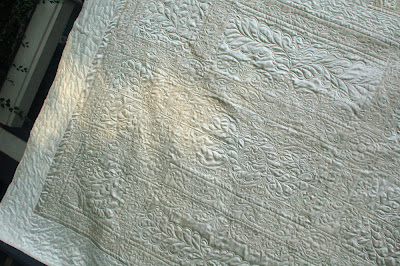 Stitchnquilt: Damask Tablecloth Quilt