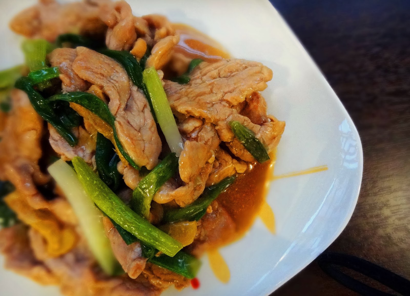 ZapPaLang: 姜葱猪肉 Stir fried pork with ginger and spring onion