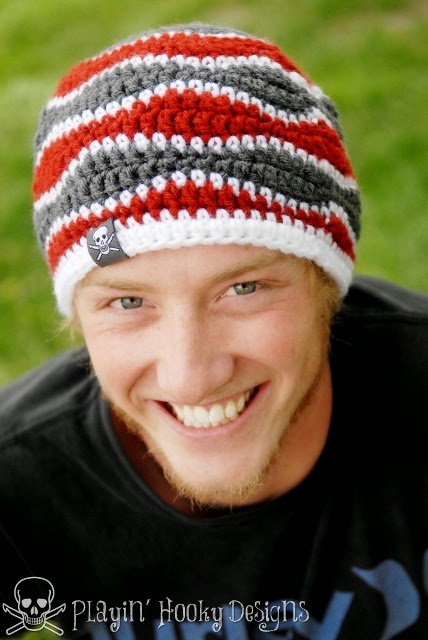 Playin' Hooky Designs: Brain Waves Beanie Free Crochet Pattern