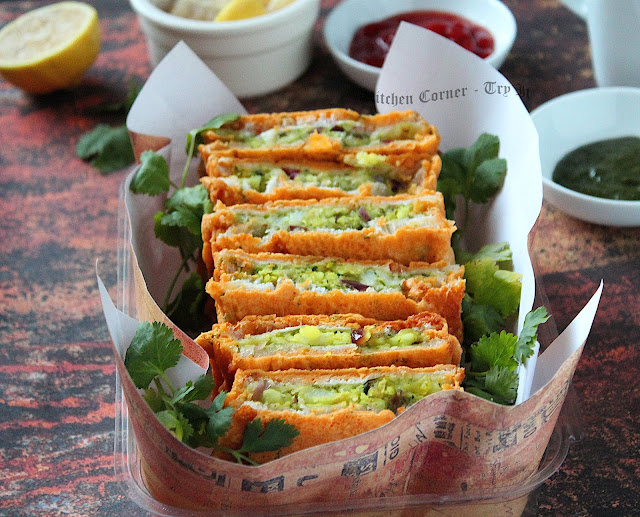 Easy Bread Pakoda/ Potato Masala Stuffed Bread Pakoras