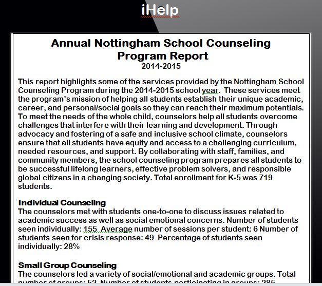 Elementary Counseling Blog: Annual Report for Elementary School ...