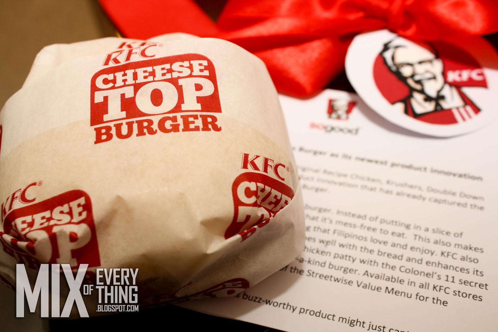 KFC Cheese Top Burger makes it to one of my top ordinary burgers - Blog ...