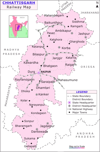Rail-Map-india: Chhattisgarh-rail-map