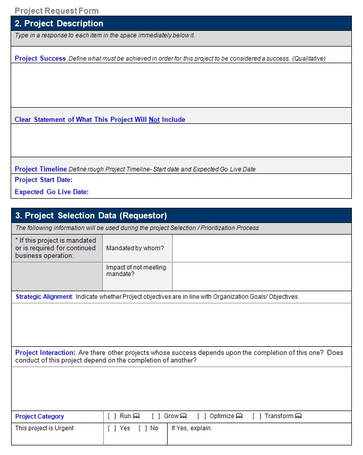 Office Forms: Project Request Form (5 pages)
