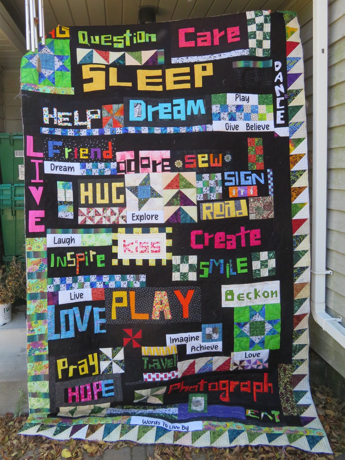 Giraffe Dreams: My Words Quilt: I Love It!