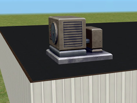 TheNinthWaveSims: The Sims 2 - TS4 Boxy HVAC Roof Vent For The Sims 2