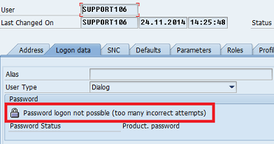 All About SAP: Password logon no longer possible - too many failed attempts