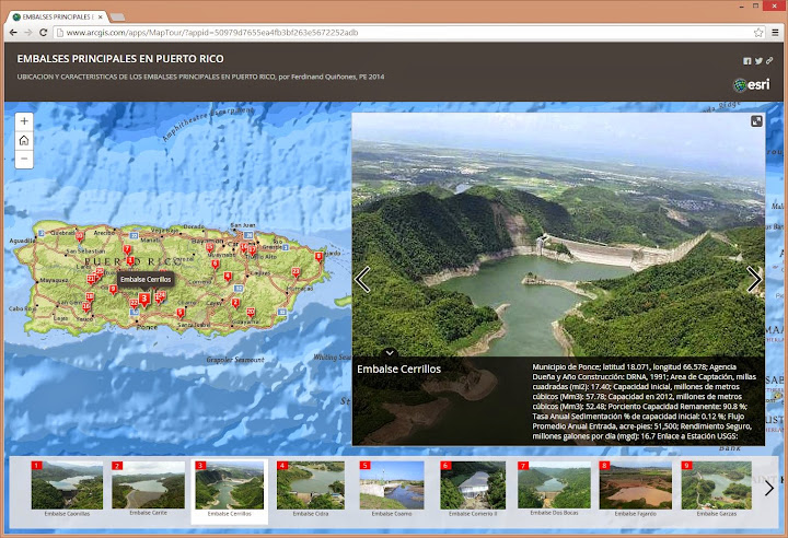 Mapa - Embalses principales de Puerto Rico | Redescubriendo a Puerto Rico