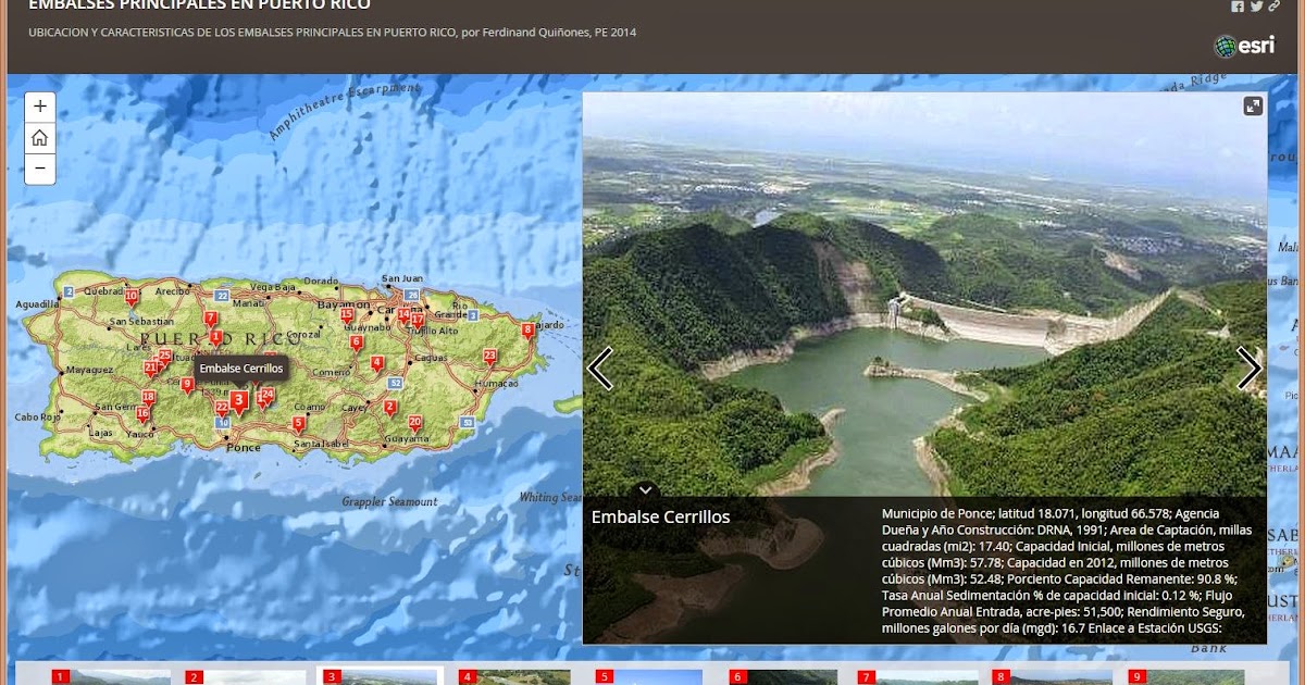 Mapa - Embalses principales de Puerto Rico | Redescubriendo a Puerto Rico