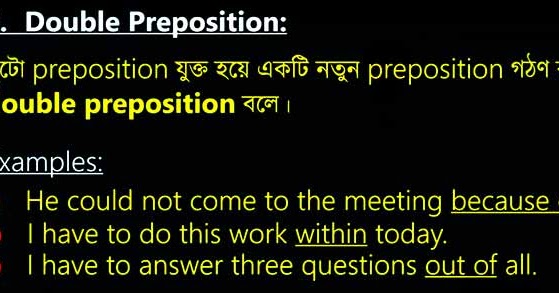 Double Preposition - English Grammar A To Z
