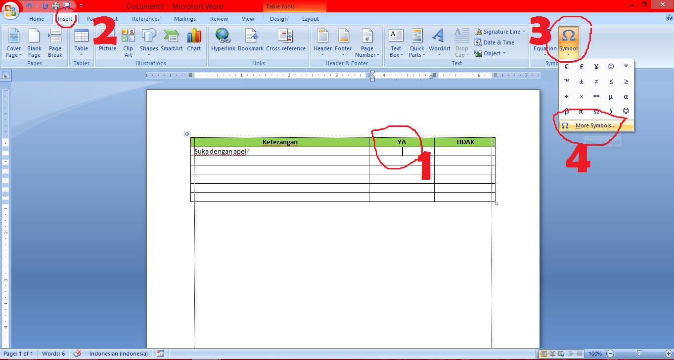 Masterpiece: Cara Memasukan Simbol atau Tanda Centang atau Ceklis di Ms ...