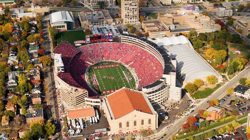 Aerial view of all the B1G stadiums. : r/CFB