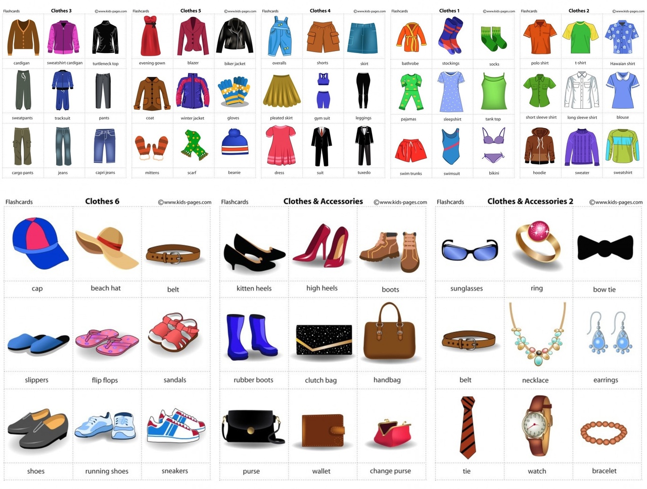 Clothes and Accessories Flashcards