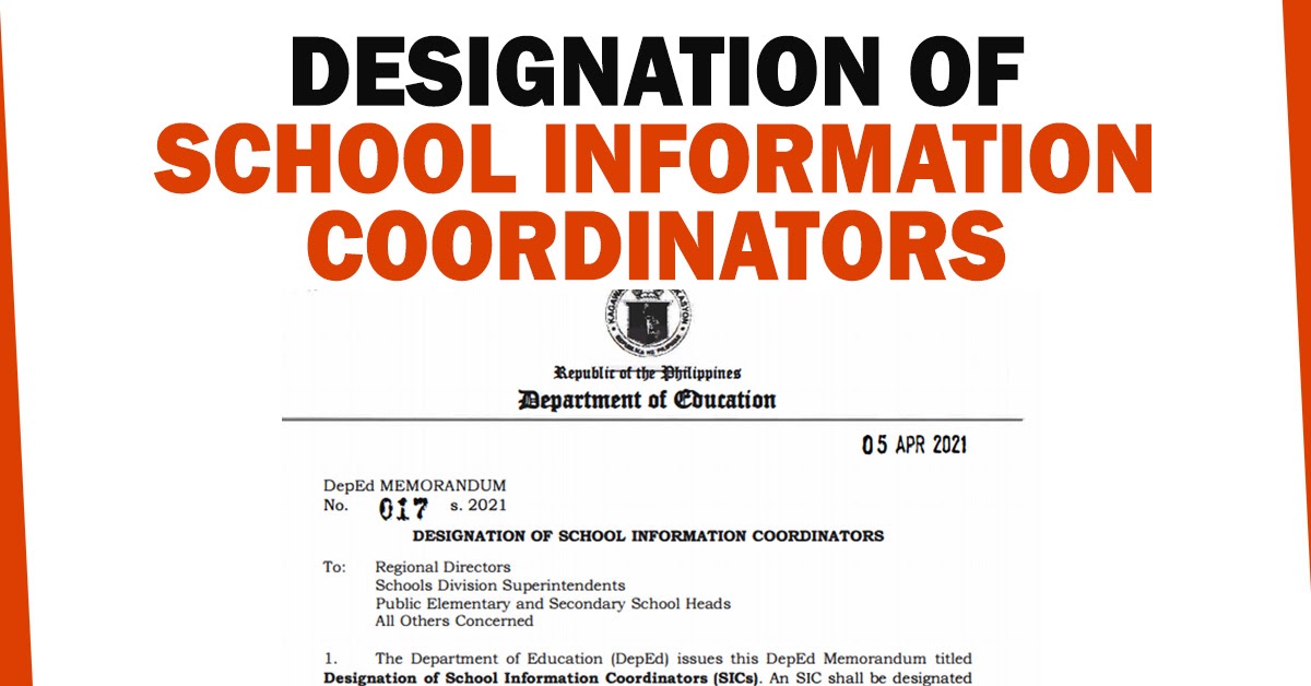 DESIGNATION OF SCHOOL INFORMATION COORDINATORS DM 17 S 2021 Teachers Click designation-of-school-information-coordinators-dm-17-s-2021-teachers-click