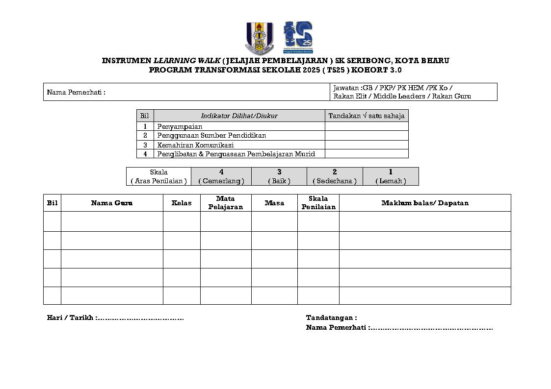 SK SERIBONG: Learning Walk ( LW )