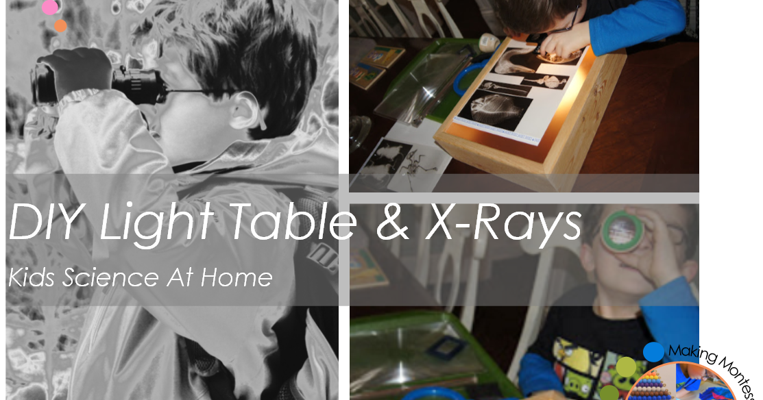 "Making Montessori Ours": DIY Light Box & X-Rays, Science For Kids At Home