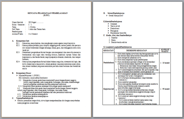 Contoh Rpp Pai Sd Kurikulum 2013 Paud - plateneptun