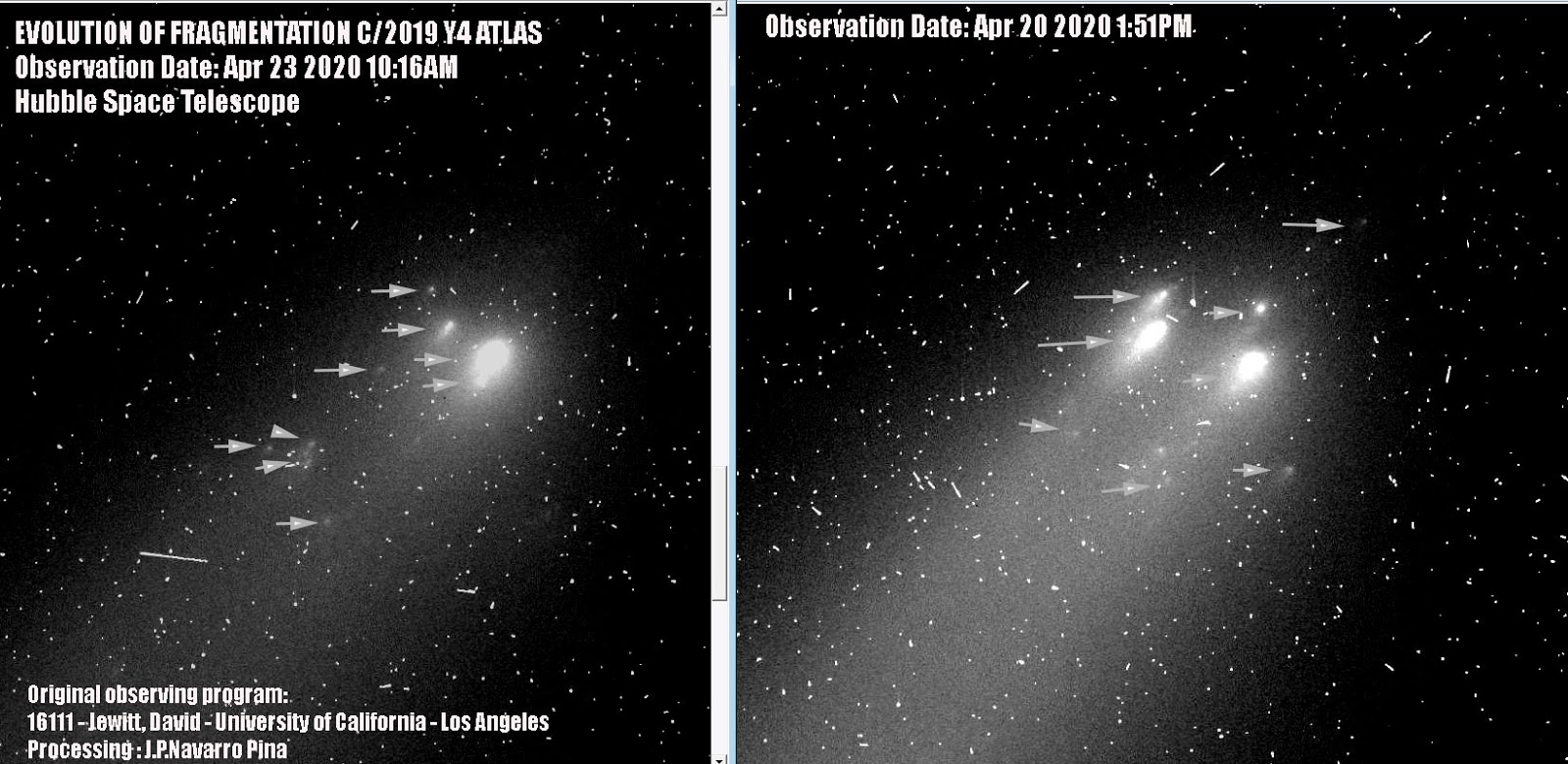 Cometary Science: Evolution of the fragmentation of the comet ATLAS ...