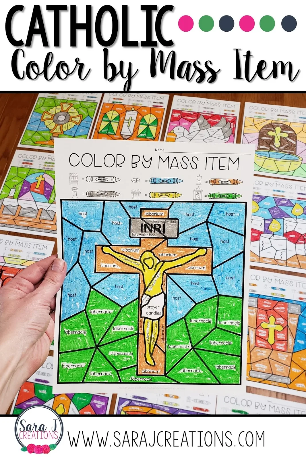 Catholic Color by Mass Item Coloring Pages | Sara J Creations