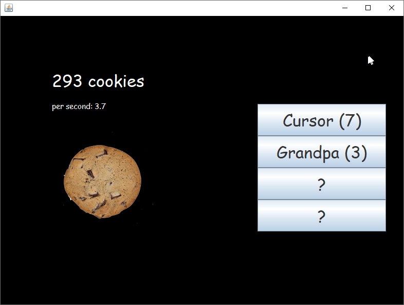 Java Code Sample Create Cookie Clicker Game Ryisnows Programming Blog