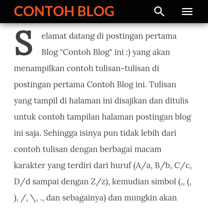 Contoh Tulisan Postingan Pertama Di Contoh Blog