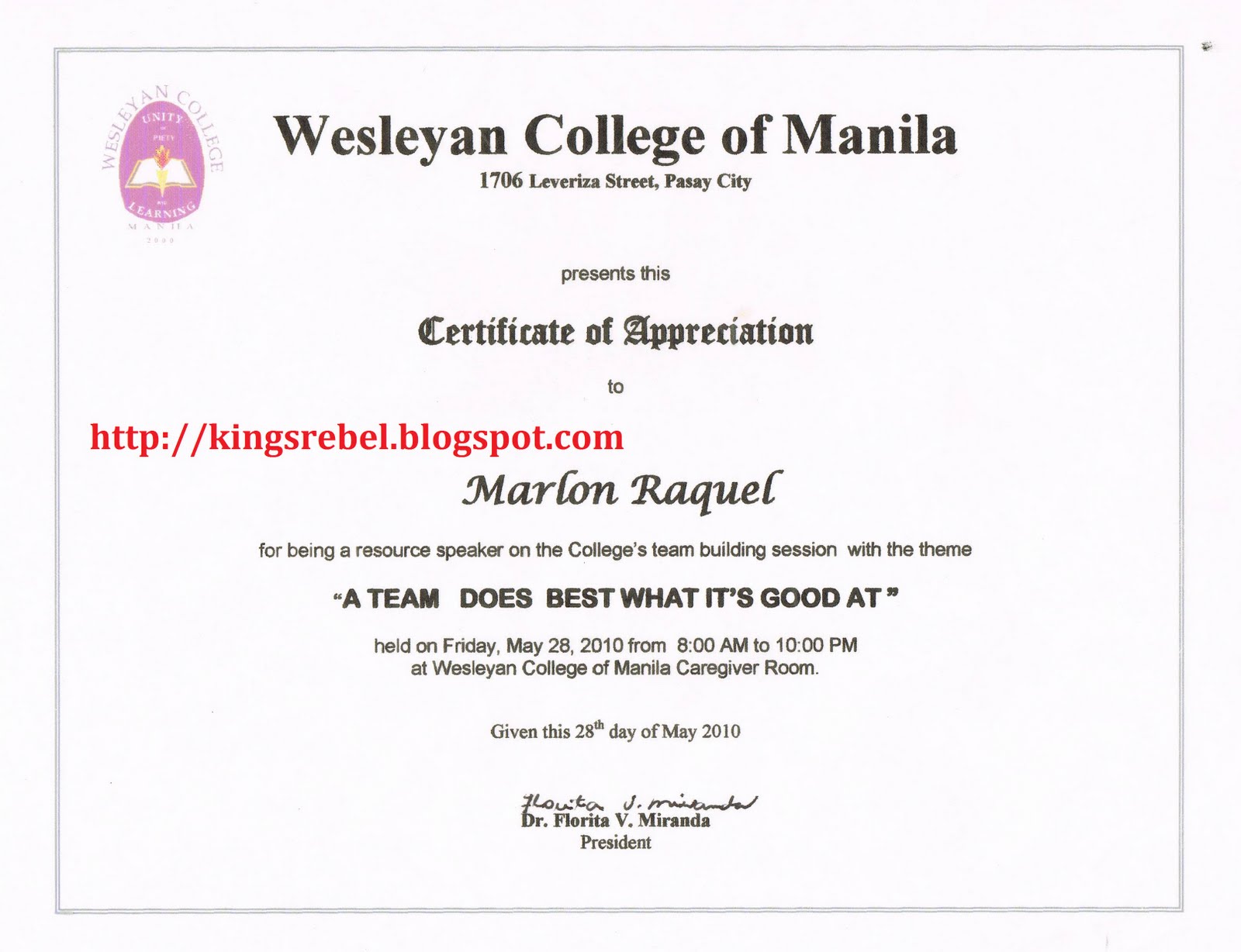 certificate of appreciation speaker - philippin news collections