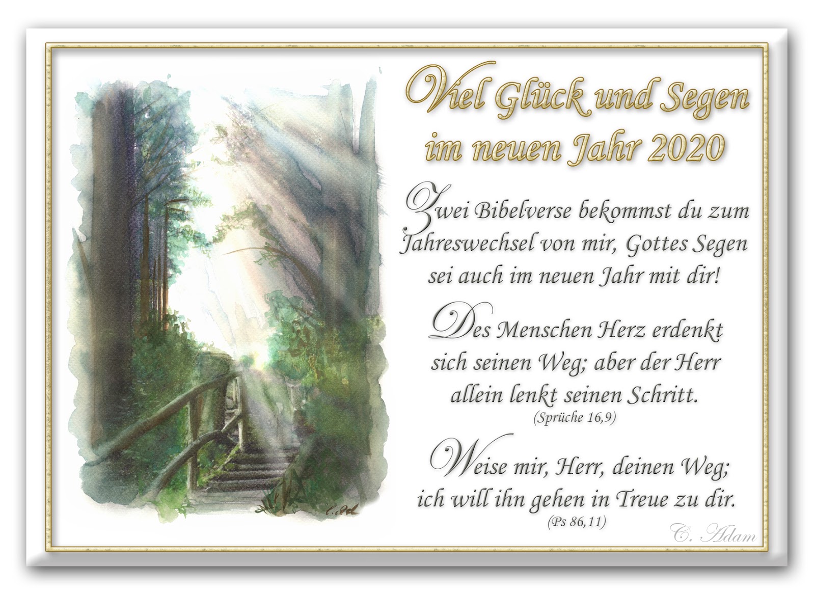 Seelchen Karten und Collagen : Karte Viel Glück und Segen im neuen Jahr ...