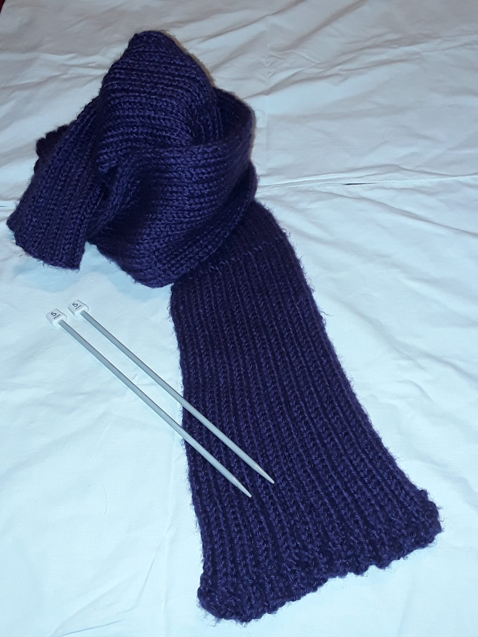 Knitting Basic rib stich scarf