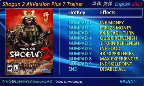 Shogun 2 Trainer: (+7) [All Versions] {FLiNG}