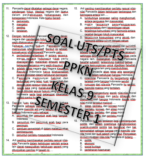 Soal dan Kunci UTS/PTS PPKN Kelas 9 Semester 1 - Kherysuryawan.id