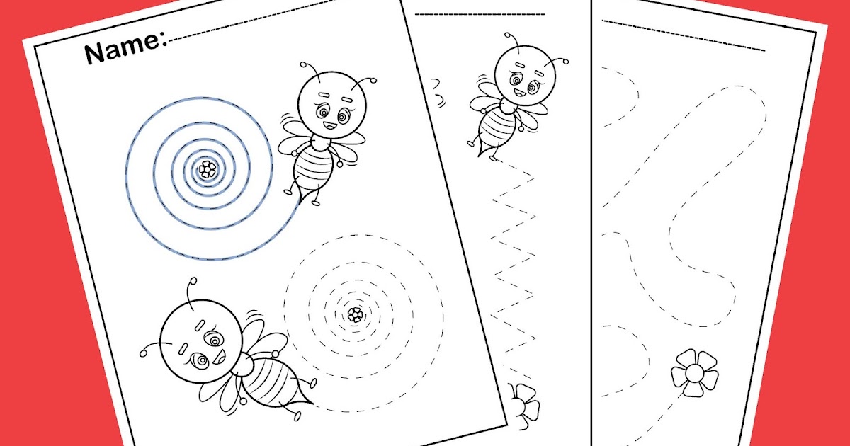 Fine Motor bee activities preschool tracing worksheets