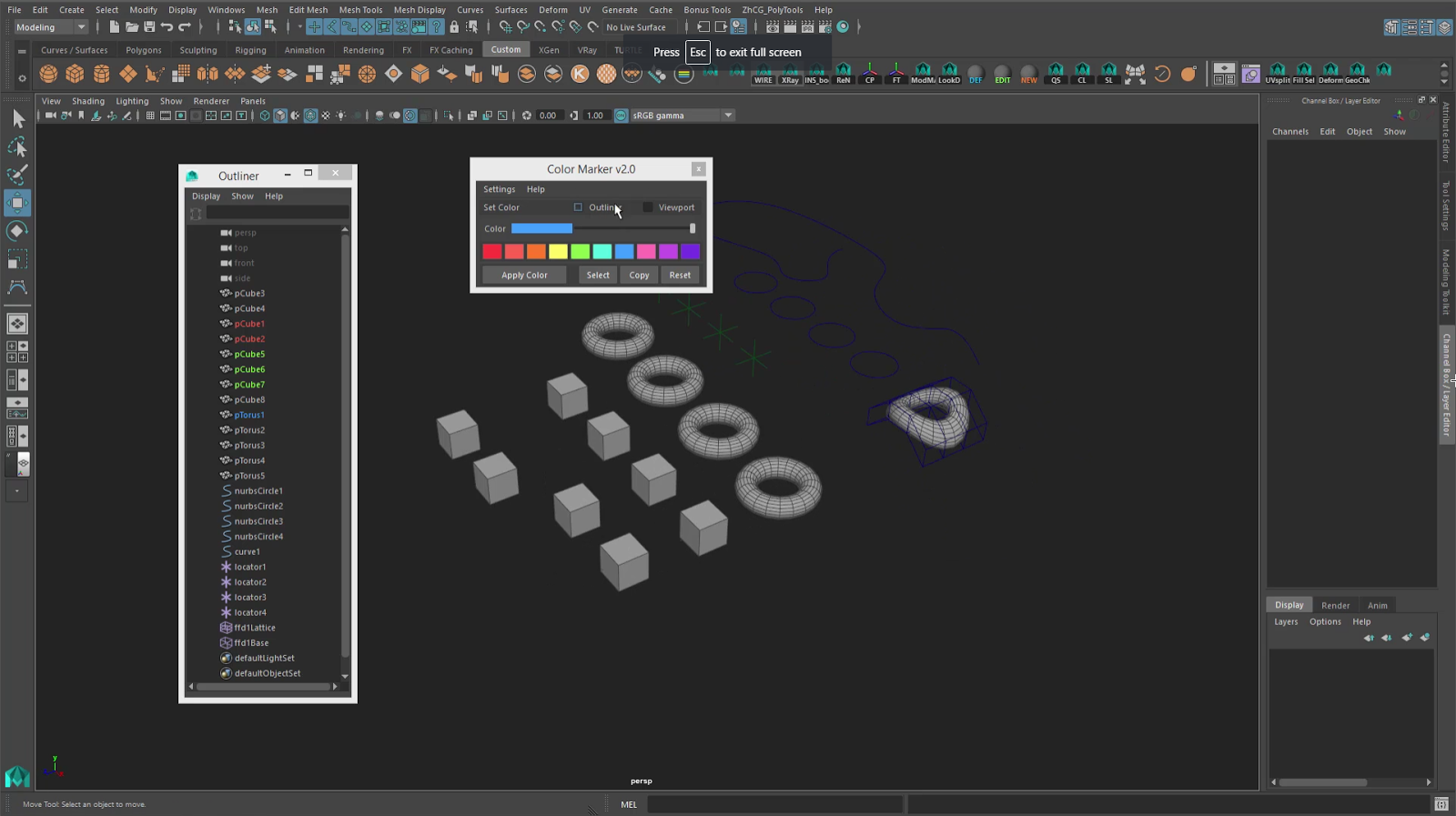 Color Marker V2.0 - Outliner management script for Autodesk Maya ...