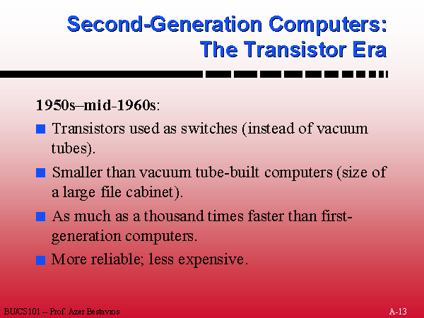 Computers Second Generation Computers Second Generation