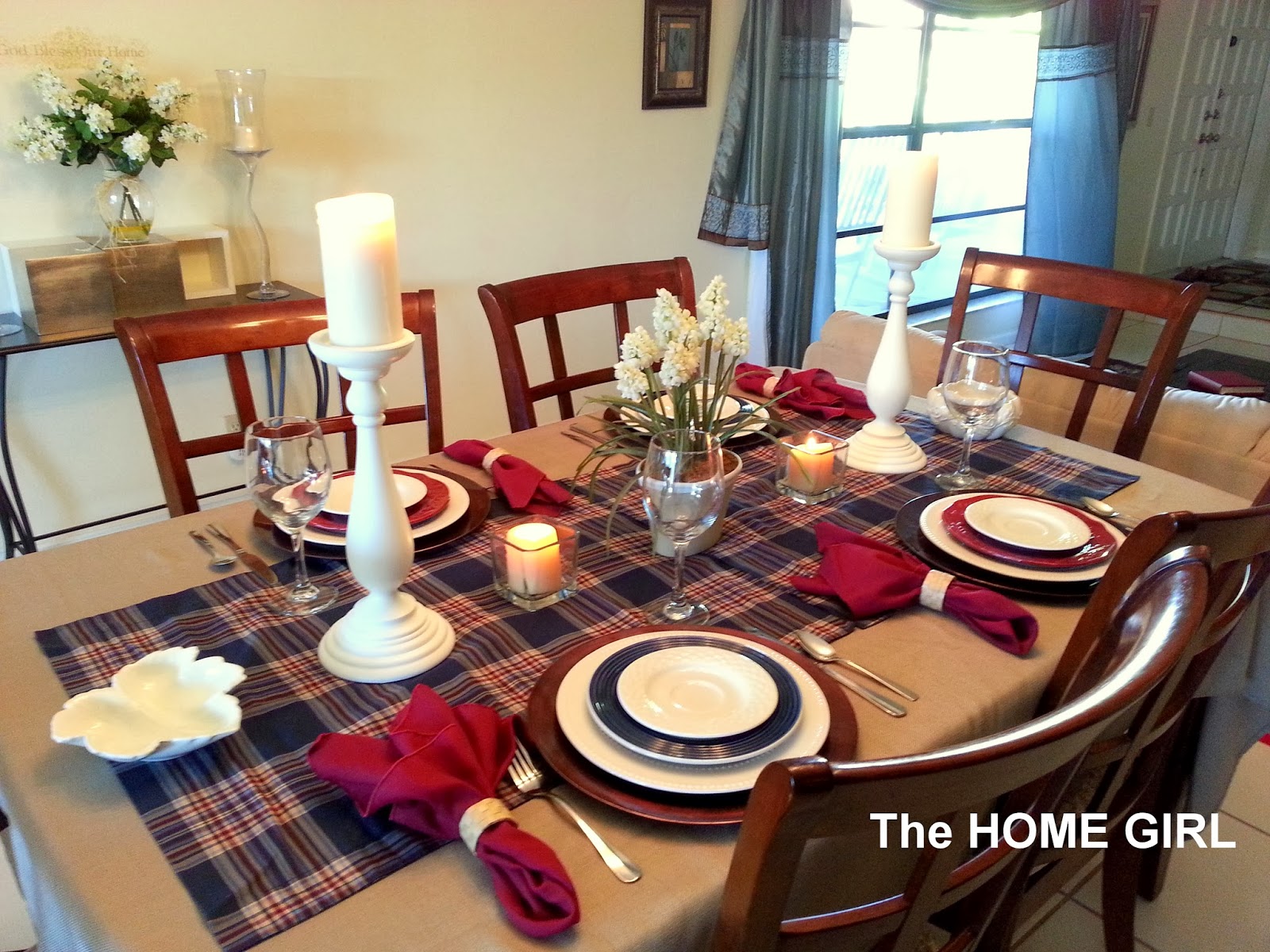 The HOME GIRL!: TABLESCAPE TUESDAY - Plaid in a Pinch Tablescape =)
