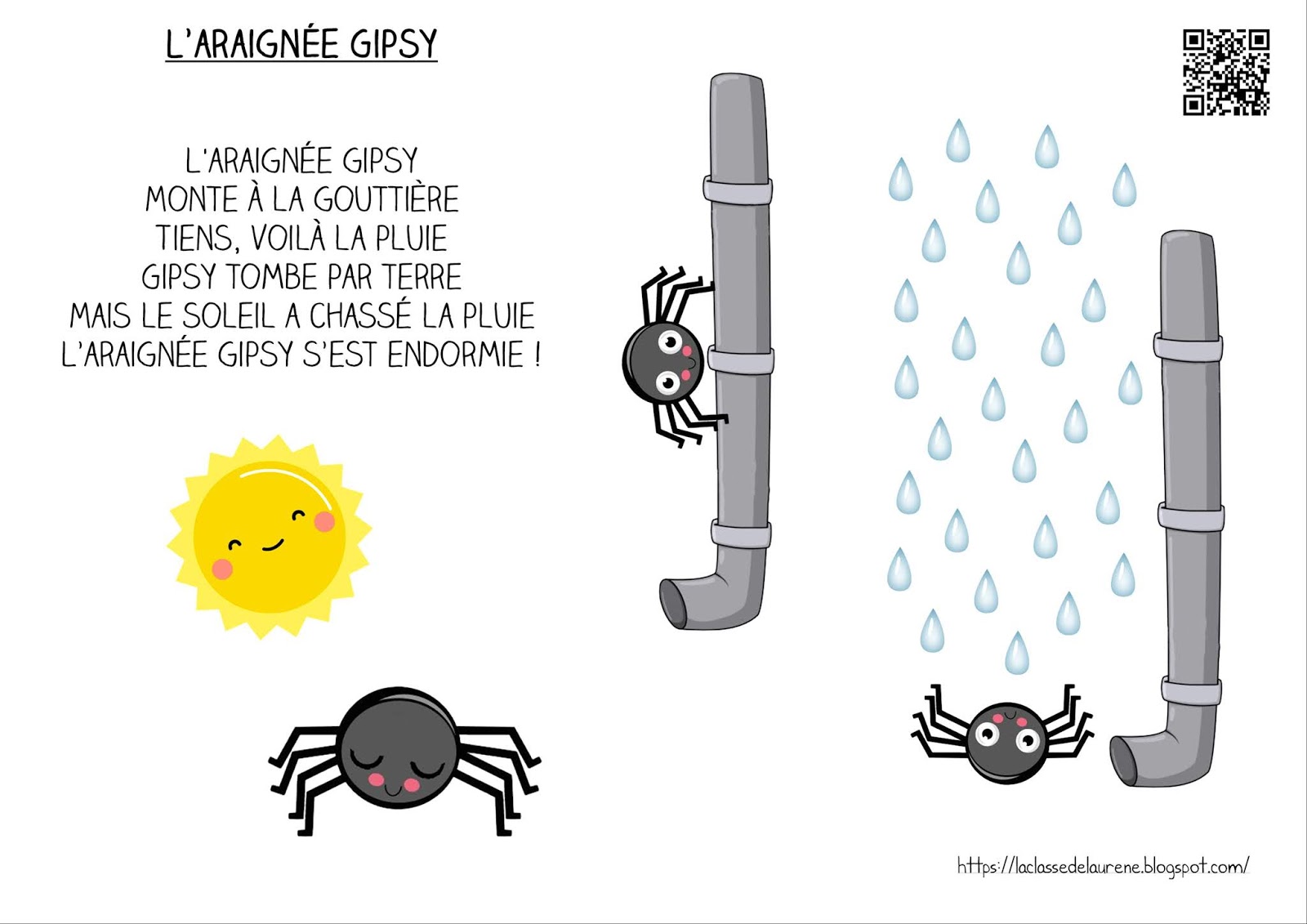 La maternelle de Laurène: Paroles - l'araignée Gipsy