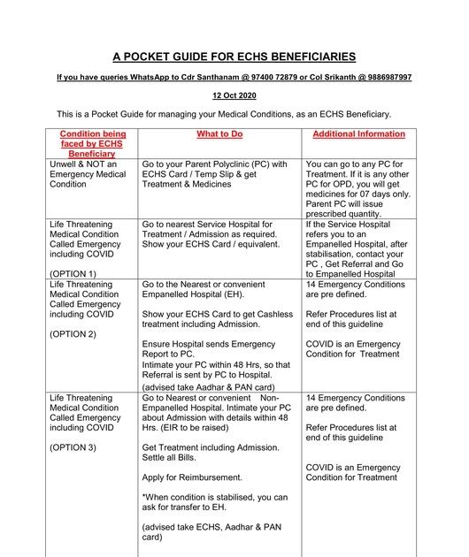 A GUIDE TO ECHS BENEFICIARIES