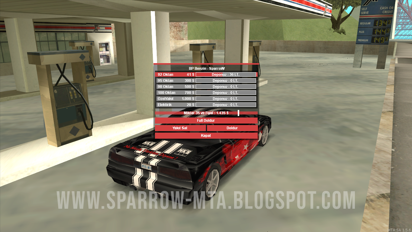 MTA SA Benzinlik Sistemi Script (Fuel System)