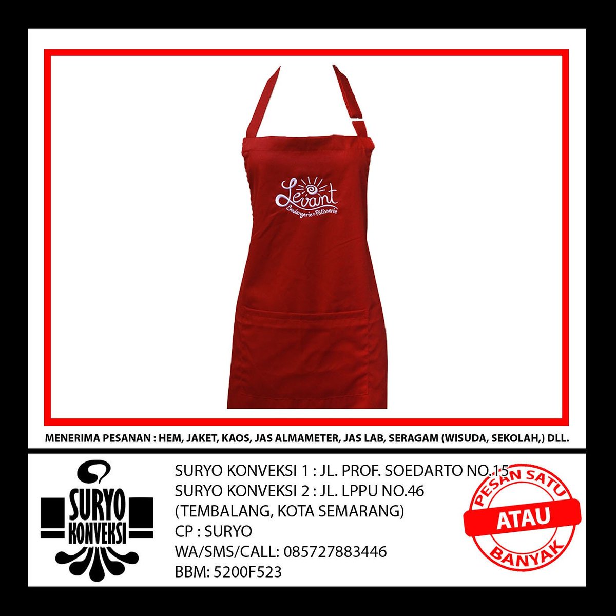 Pembuatan celemek | konveksi semarang murah