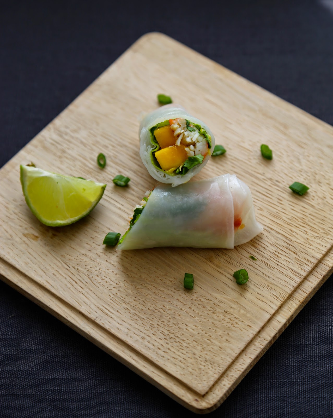 Rouleaux de printemps au crabe , à l'avocat ,à la coriandre et à la ...