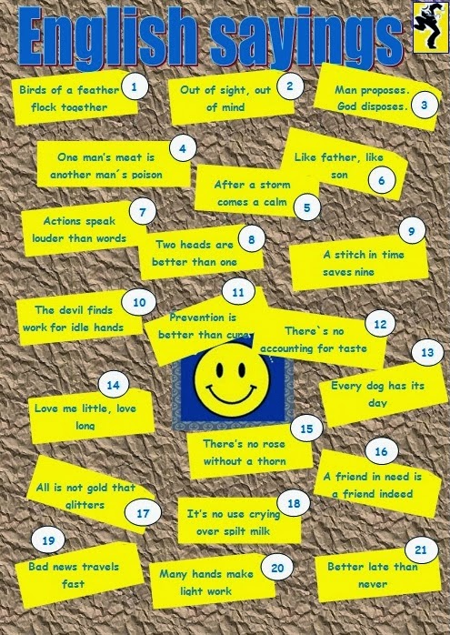 English stuff ESL: PROVERBS and SAYINGS (with Spanish equivalents)