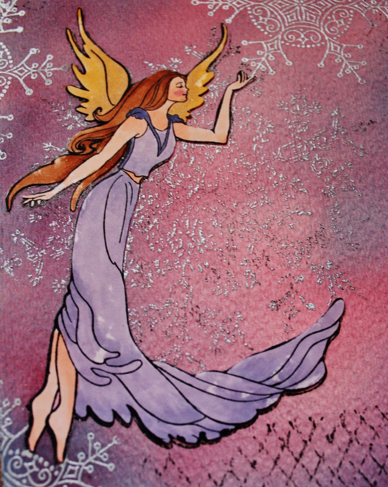 Pam Bray Designs: A Girl with Flair: Crystal Angel Art Journal Page