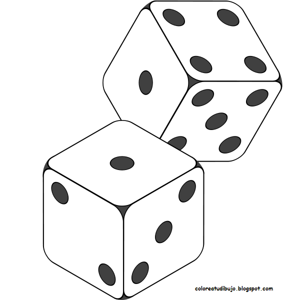 Dibujo de dado para pintar - COLOREA TUS DIBUJOS