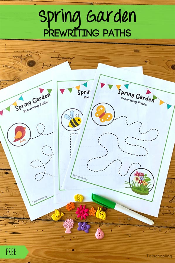 Spring Garden Prewriting Paths | Totschooling - Toddler, Preschool ...