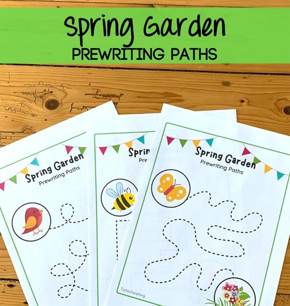 Spring Garden Prewriting Paths | Totschooling - Toddler, Preschool ...